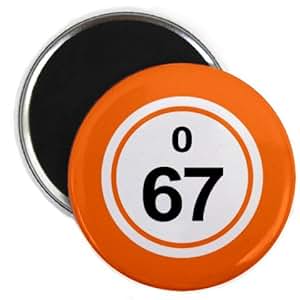 Amazon.com: Bingo Ball O67 SIXTY-SEVEN Orange 2.25 inch Fridge Magnet ...