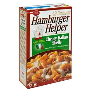 Amazon.com : Hamburger Helper Cheesy Italian Shells, 7.5-Ounce Boxes ...