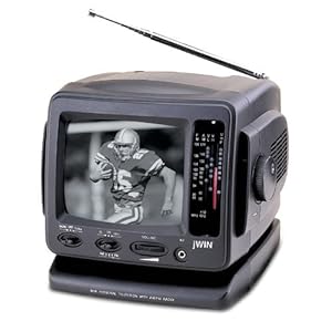 Amazon.com: "Jwin Jvtv1010B 5.5"" B&W Ac/Dc Portable Tv With Am/Fm ...
