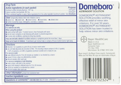 Domeboro Astringent Solution, one box of 12 packets Health Beauty ...