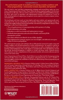 Linear Programming and Network Flows: Mokhtar S. Bazaraa, John J ...