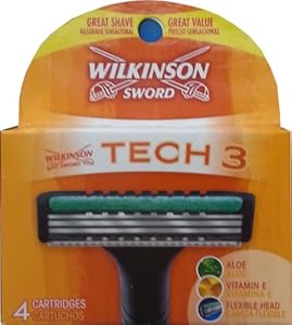 Amazon.com : Wilkinson Sword Tech 3 Razor Cartridges 4ct : Razor Blades ...