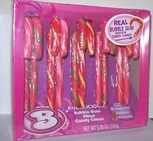 Amazon.com : Bubblicious Bubble Gum Filled Candy Canes : Chewing Gum ...