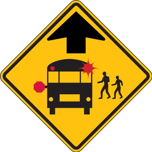 Tapco S3-1 High Intensity Prismatic Sign, Legend "School Bus Stop Ahead ...