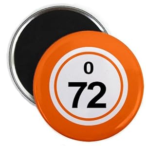 Amazon.com: Bingo Ball O72 SEVENTY-TWO Orange 2.25 inch Fridge Magnet ...