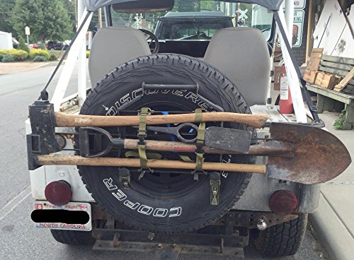 Military Recovery Tool Rack Holds Axe, Shovel & Pick- Off Road Tool ...