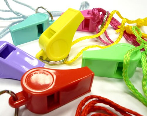 Plastic Whistle - Assorted colours (sold individually) | Party Tableware