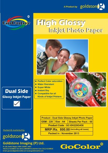 53% OFF on GoColor Dual Side (Printable) Inkjet High Glossy Photo Paper ...