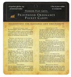 Amazon.com : LDS Priesthood Ordinance Pocket Card - Naming & Blessing ...