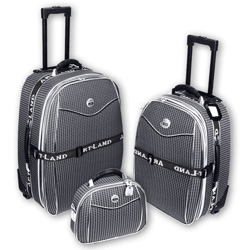 Exkl. rob. 3tlg. Reisekoffer Set Kofferset Koffer Trolley NEU GRAU ...