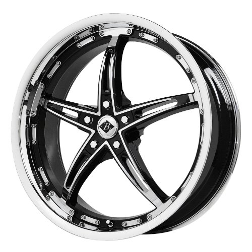 Black Ice Alloys Mayhem Gloss Black Wheel with Chrome Spoke and Lip (17 ...