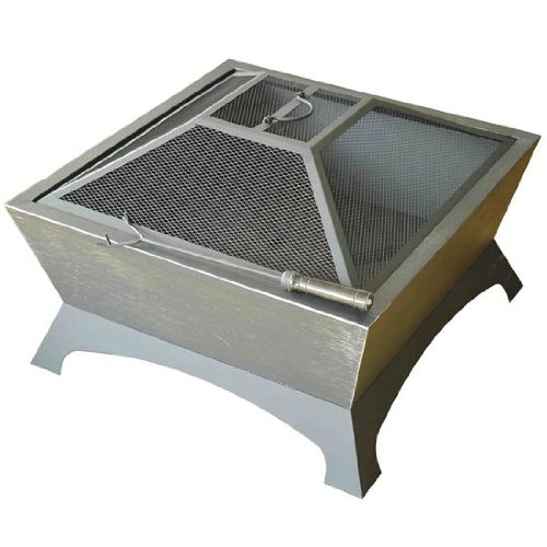 Outsunny Garden Patio Fire Pit Decking Heater Metal Firepit Black ...