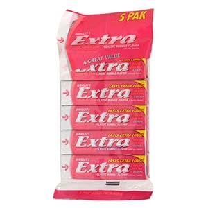 Amazon.com : Extra Classic Bubble, 5-Packs of 5-Stick Gum (Pack of 2 ...