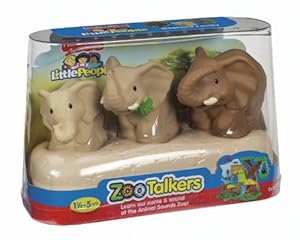 Amazon.com: Fisher-Price Little People Zoo Talkers Elephant Family Pack ...