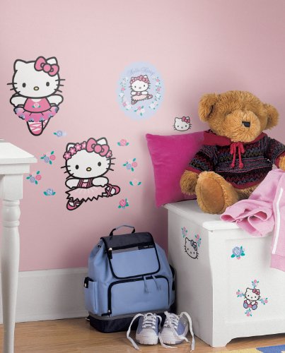 wall decals: RoomMates RMK1199SCS Hello Kitty Ballet Peel & Stick Wall ...