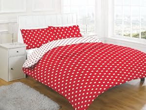 3 Pc Spots/ Polka Dot Polycotton Duvet Quilt Cover Bedding Set Bed ...