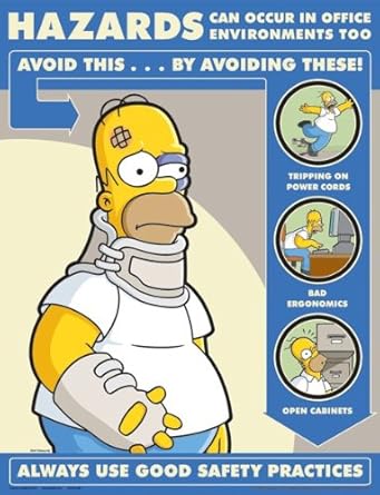 Simpsons Office Safety Poster - Hazards In Office Environment ...