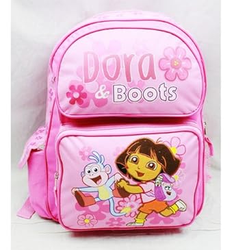 Amazon.com: Medium Backpack - Dora the Explorer - Dora & Boots Pink ...
