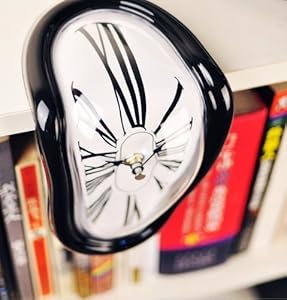 Retro Distorted Clock Right Angle Wall Clock Modern Design Melting Time ...