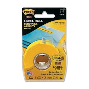 Amazon.com: Post-it Tape Roll Removable Labels, Yellow, 1 Inches x 700 ...