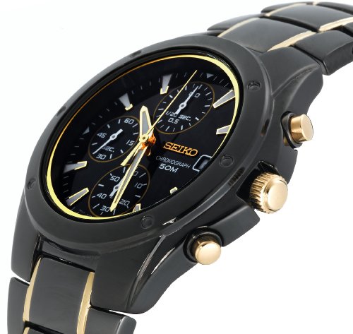 Teiko Chronograph Watches: Seiko Men's Titanium Chronograph Gold-Tone ...