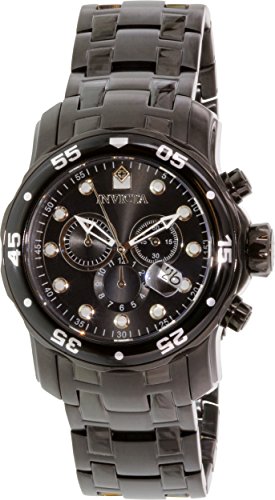 Invicta Men's 0076 Pro Diver Collection Chronograph Black Ion-Plated ...