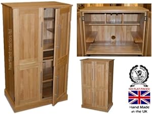 100% Solid Oak Workstation, 4 Door Computer Desk, Hideaway, Hidden Home ...