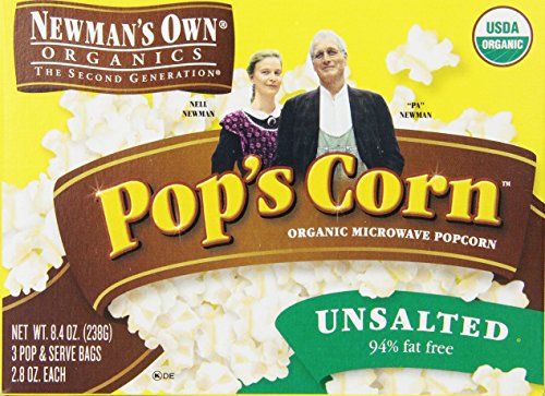 Newman's Own Organics Pop's Corn, Organic Microwave Popcorn, Unsalted ...