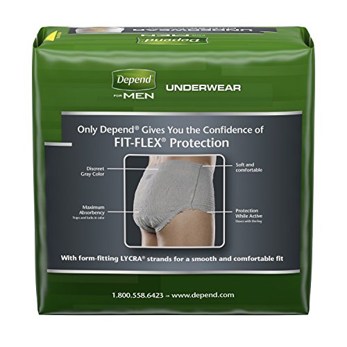 Depend for Men Incontinence Underwear, Maximum Absorbency, Large/Extra ...