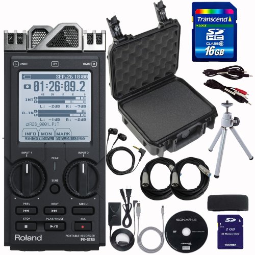 Roland R-26 R26 Portable 6 track Field Recorder w SKB Hard Case 16GB SD ...