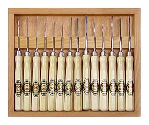 Amazon.com: Two Cherries Micro Carving Tool Set of 14 In Wood Box: Home ...