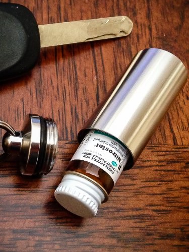 Cielo Pill Holders - Stainless Keychain Pill Fob Nitro Bottle Holder ...