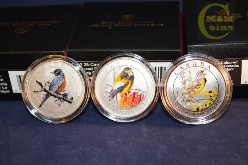 Birds of Canada on Colorful Coins