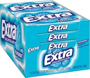Amazon.com : Extra Peppermint Gum, 15-Stick Slim Packs (Pack of 20 ...