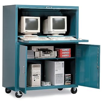 Amazon.com: Edsal Extra-Wide Mobile Computer Workstation - 50X24x64 ...