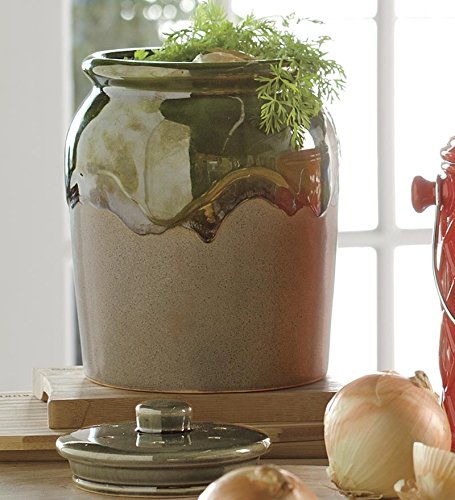 Leakproof, Odor-Free 1-Gallon Glazed Ceramic Compost Crock, in Green ...