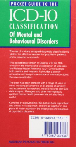 Pocket Guide To The Icd 10 Classification Of Mental Behavioural ...