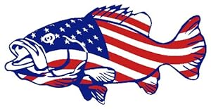Amazon.com: 8" Printed american flag bass patriotic fishing vinyl decal ...