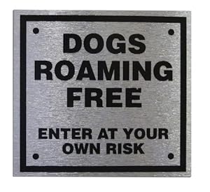 Amazon.com: Dogs roaming free - enter at your own risk - Square Slef ...