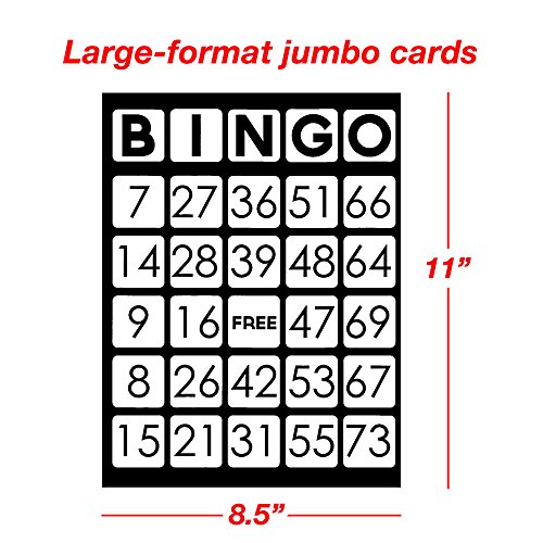 EZ Readers Large-Format 8.5" x 11" Bingo Cards with Jumbo 1-inch ...
