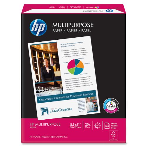 HP Multipurpose Copy Laser Inkjet Paper 96 Brightness 20 lb Letter Size ...