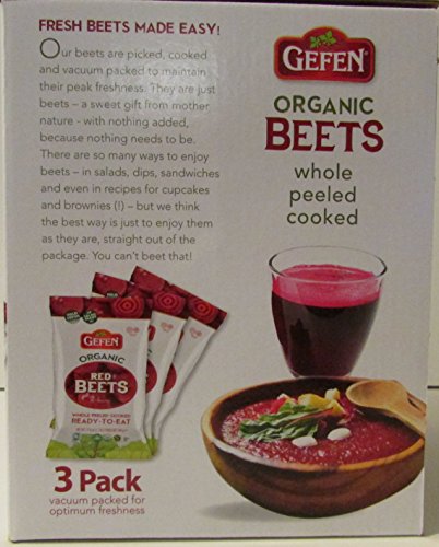 Organic Red Beets whole peeled cooked 3 pack 17.6 oz (3.3 lbs) Food ...