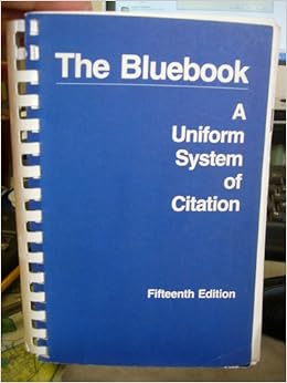 The Blue Book a Uniform System of Citation Fifteenth Edition: Amazon ...