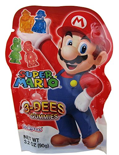 Super Mario 3-Dees Gummies Fruit Snacks Home Garden Decor Suncatchers