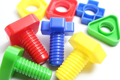 Large Plastic Nuts and Bolts - Set of 4 - Matching and Fine Motor Toy ...