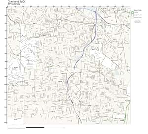 Amazon.com - ZIP Code Wall Map of Overland, MO ZIP Code Map Laminated ...