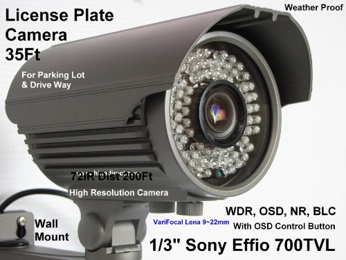 700 TVLine License Plate Security Camera 1/3″ Sony CCD Effio WDR BLC ...