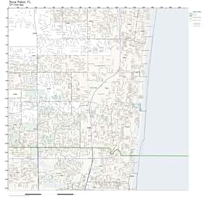 Amazon.com - ZIP Code Wall Map of Boca Raton, FL ZIP Code Map Laminated ...