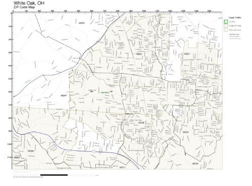 Zip Code Wall Map Of White Oak Oh Zip Code | Desertcart INDIA