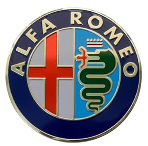 Amazon.com: Alfa Romeo Large Thin Embossed Aluminum Emblem Logo Badge ...